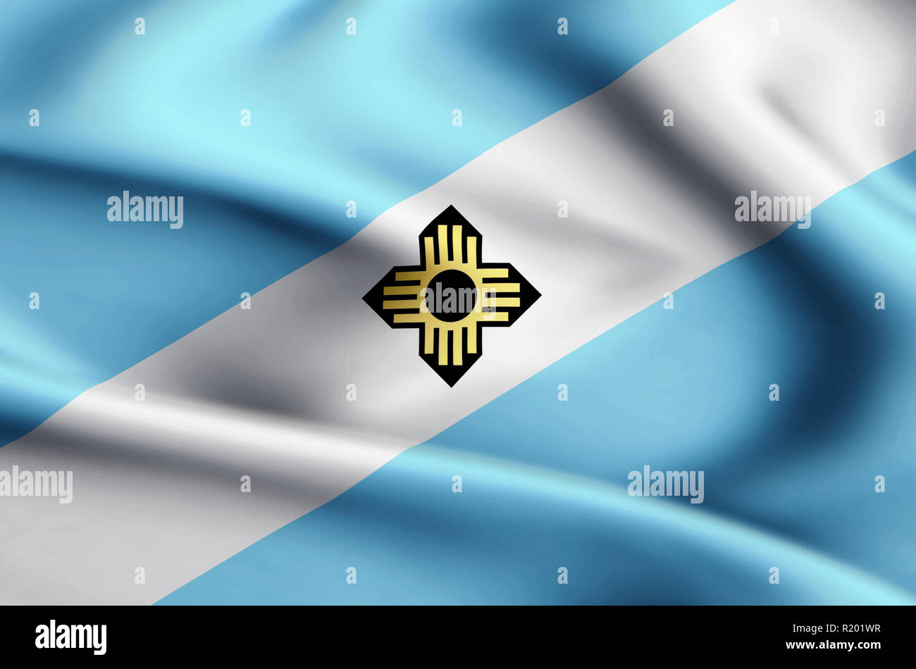 Madison Wisconsin modern and realistic closeup flag illustration ...