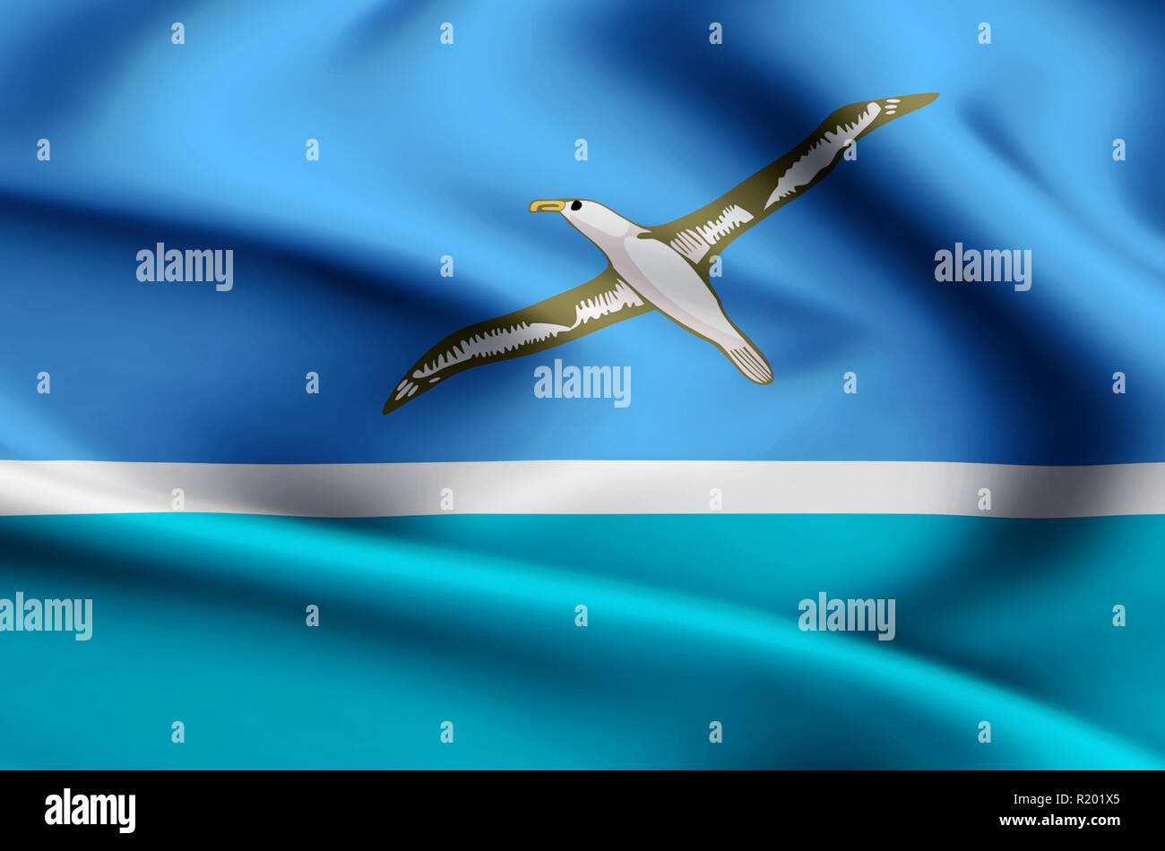 Midway Islands modern and realistic closeup flag illustration. Perfect ...