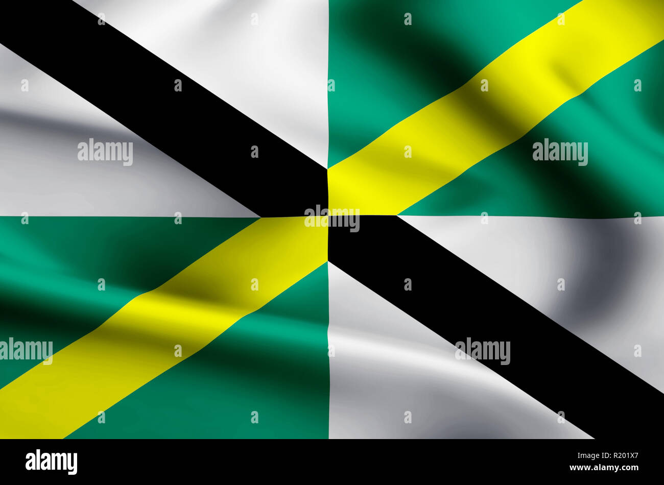 Monterey California modern and realistic closeup flag illustration ...