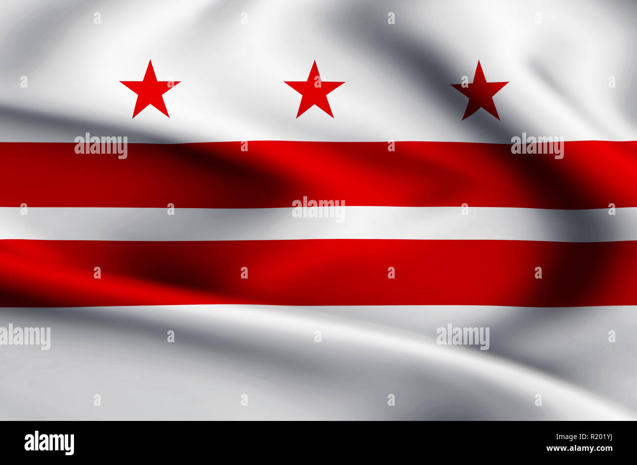 Washington Dc modern and realistic closeup flag illustration. Perfect ...