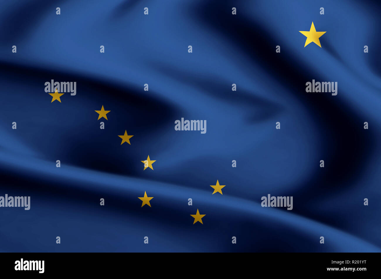 Alaska modern and realistic closeup flag illustration. Perfect for ...