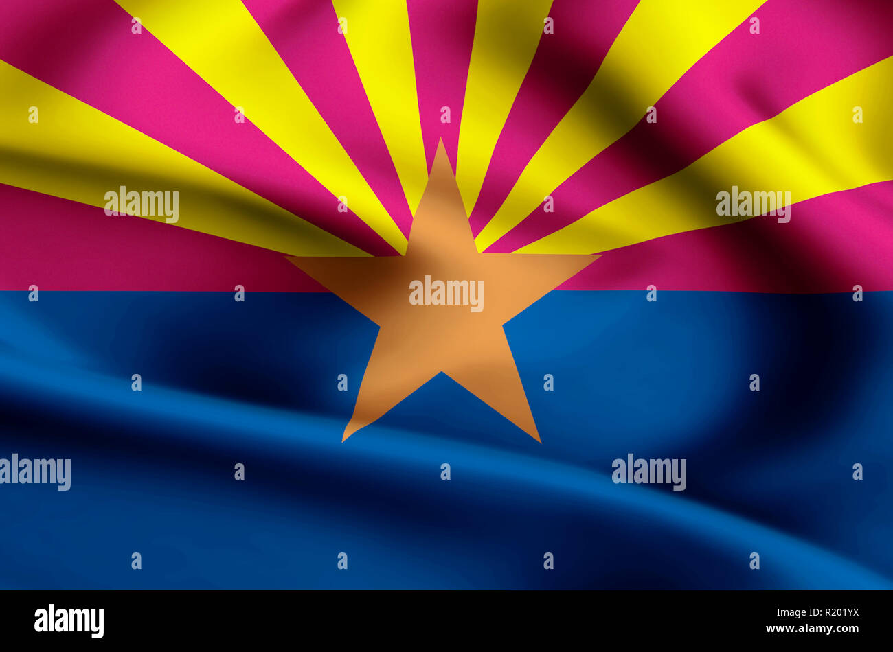 Arizona modern and realistic closeup flag illustration. Perfect for ...