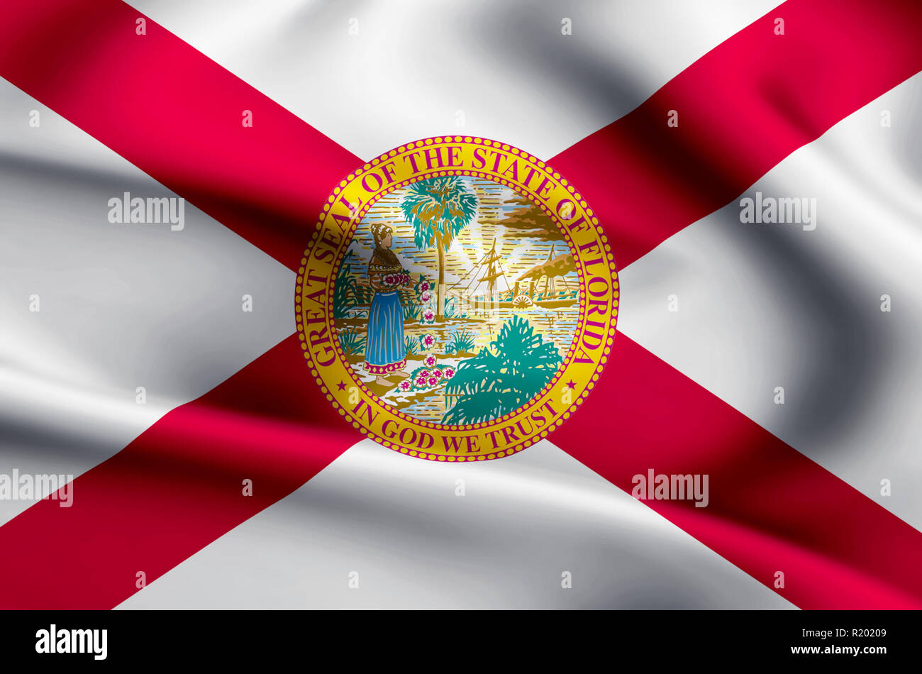 Florida modern and realistic closeup flag illustration. Perfect for ...