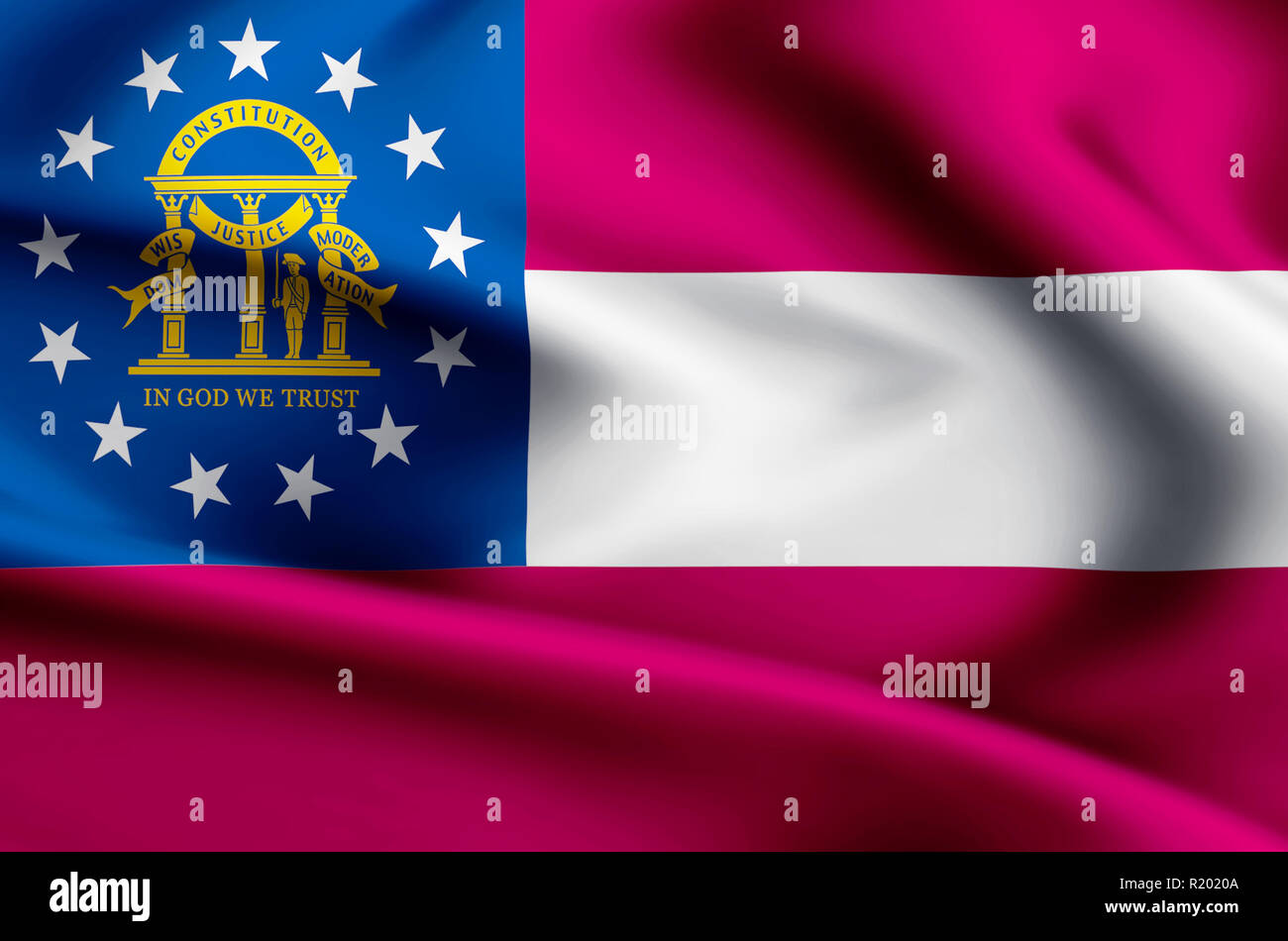 Georgia modern and realistic closeup flag illustration. Perfect for ...