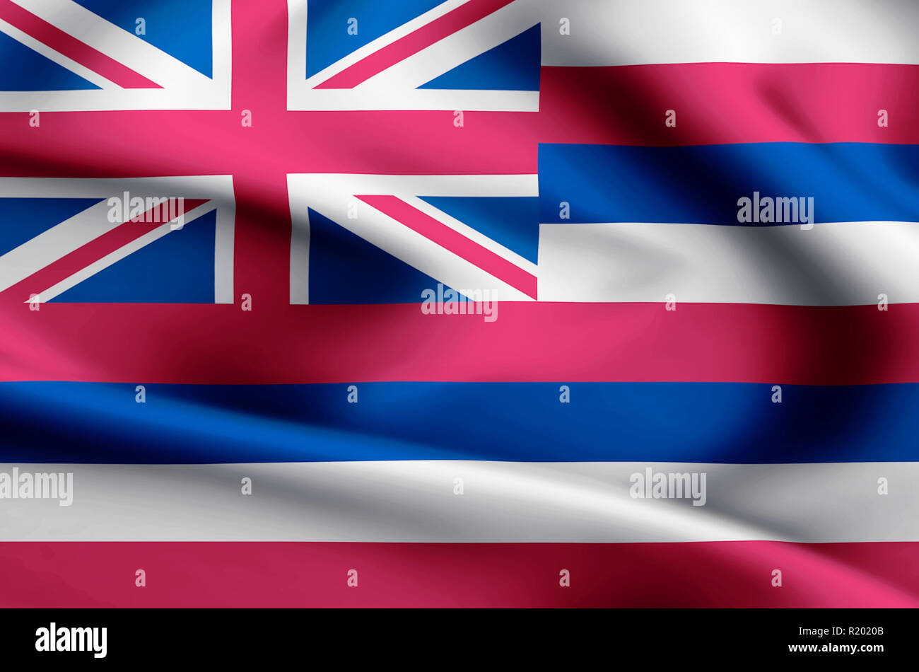 Hawaii modern and realistic closeup flag illustration. Perfect for ...