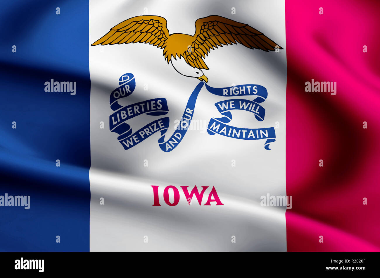Iowa modern and realistic closeup flag illustration. Perfect for ...