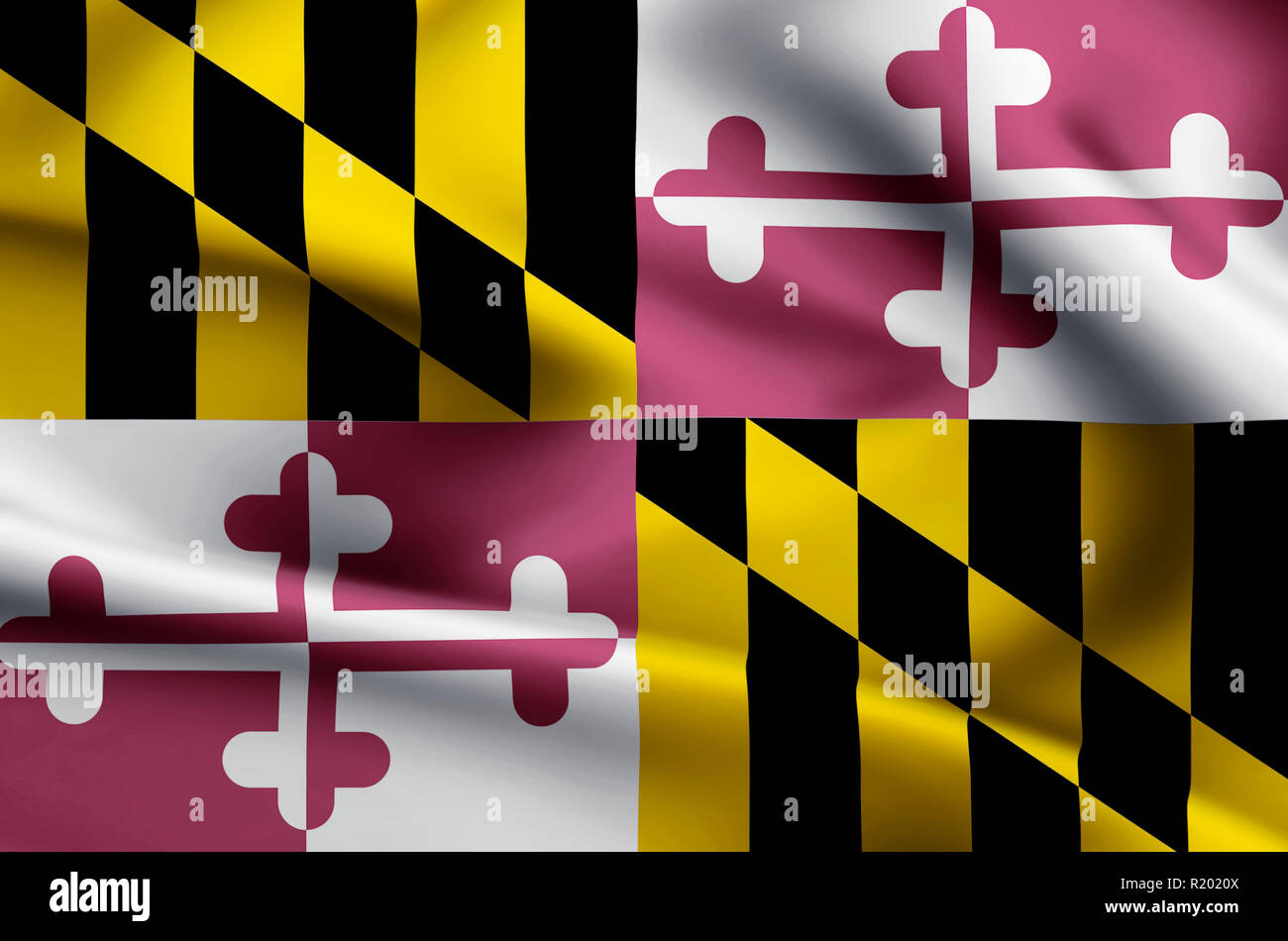Maryland modern and realistic closeup flag illustration. Perfect for ...