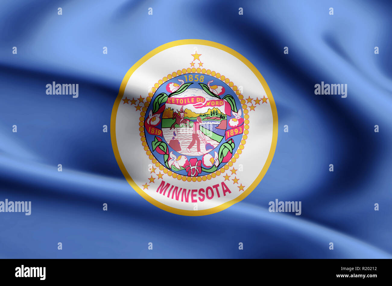 Minnesota modern and realistic closeup flag illustration. Perfect for ...