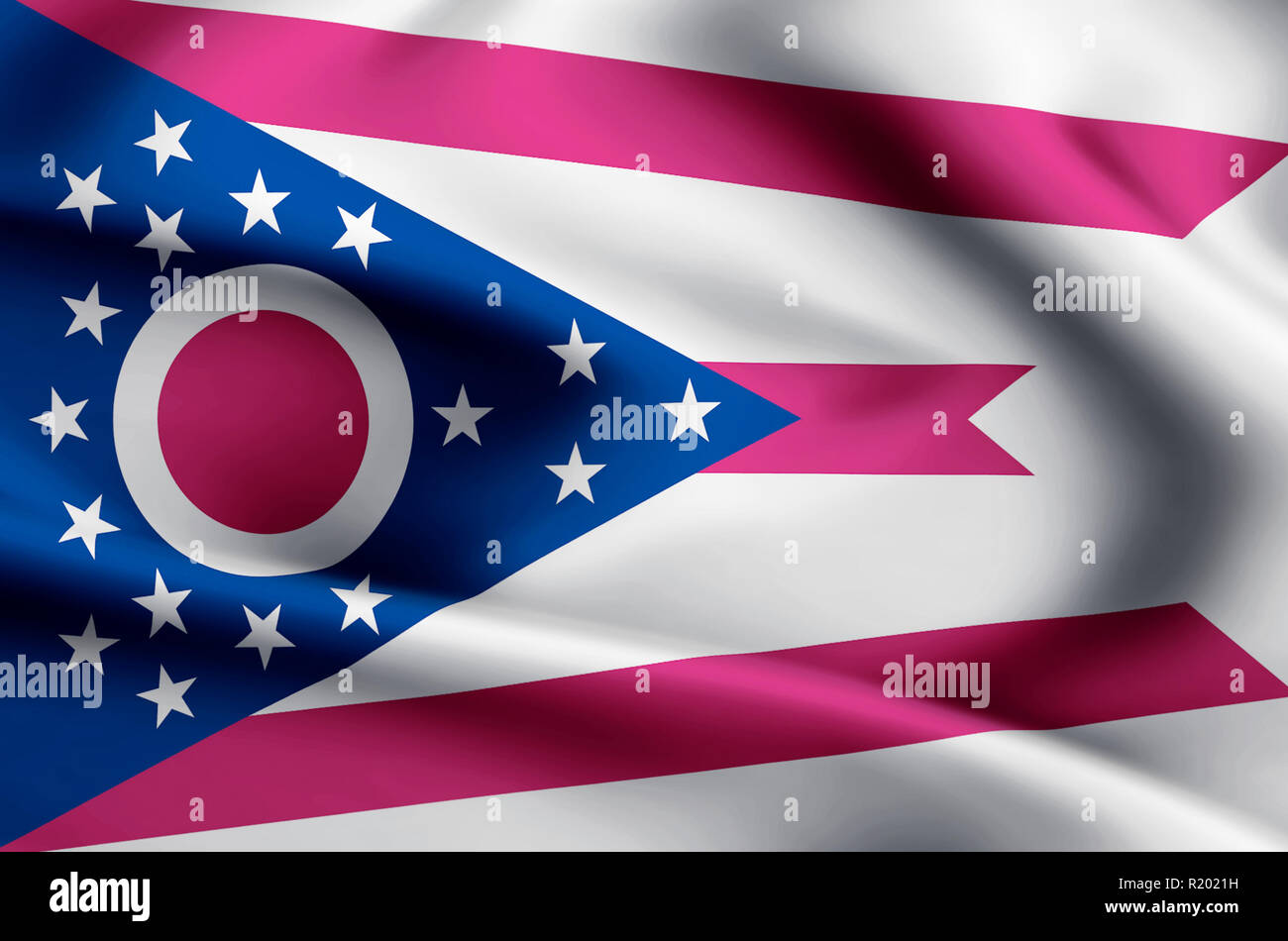 Ohio modern and realistic closeup flag illustration. Perfect for ...