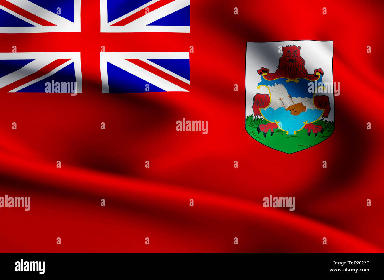 Bermuda modern and realistic closeup flag illustration. Perfect for ...