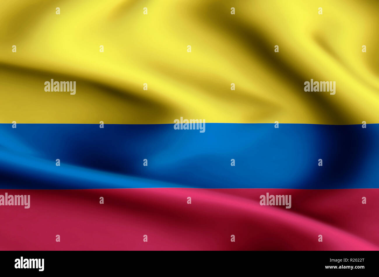 Colombia modern and realistic closeup flag illustration. Perfect for ...
