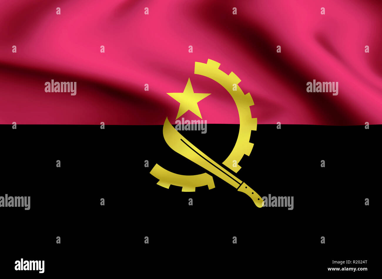 Angola modern and realistic closeup flag illustration. Perfect for ...