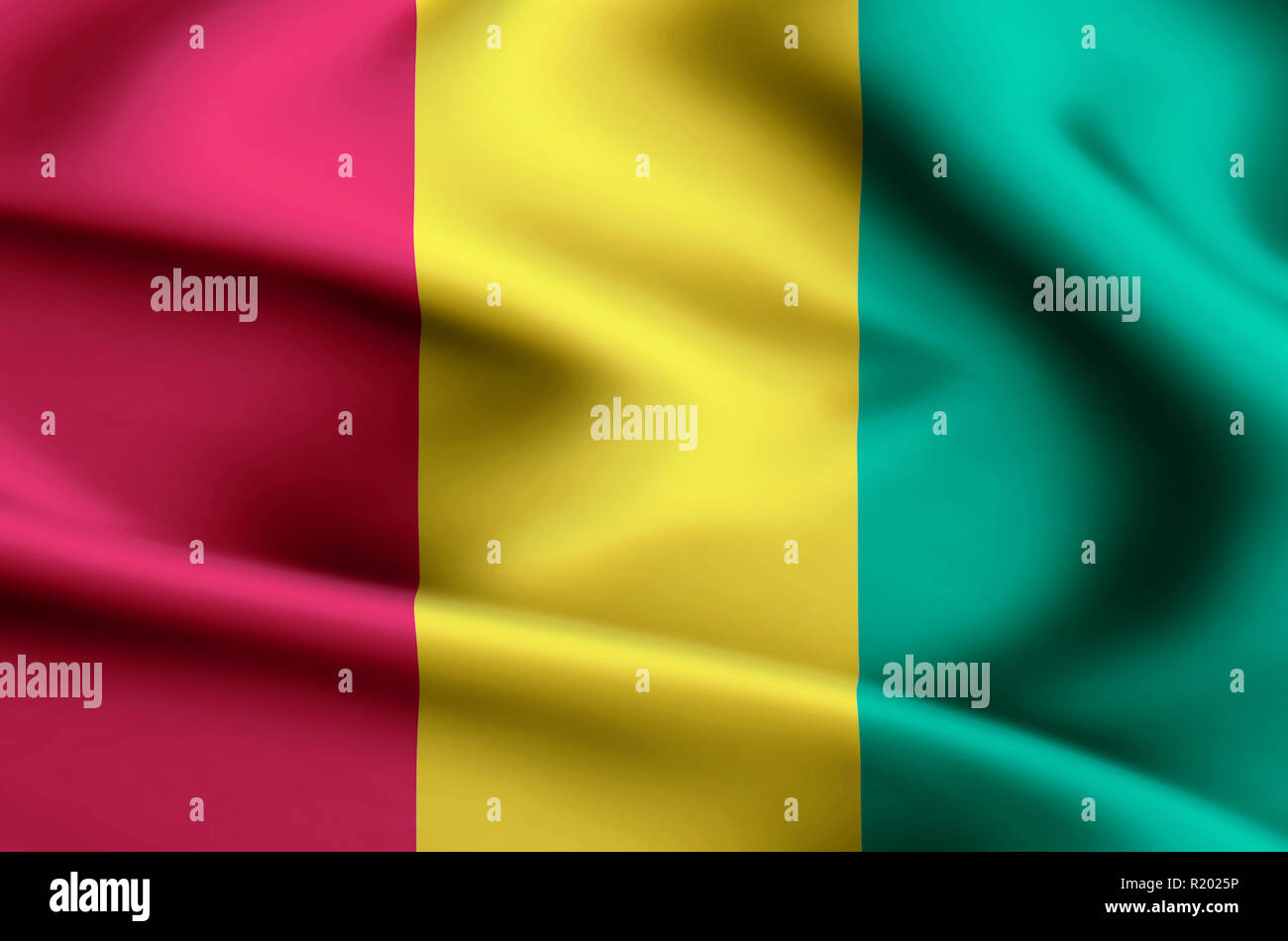 Guinea modern and realistic closeup flag illustration. Perfect for ...