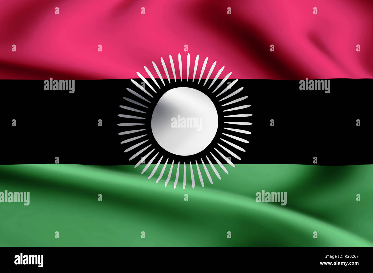 Malawi modern and realistic closeup flag illustration. Perfect for ...