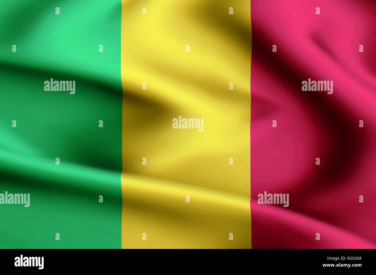 Mali modern and realistic closeup flag illustration. Perfect for ...