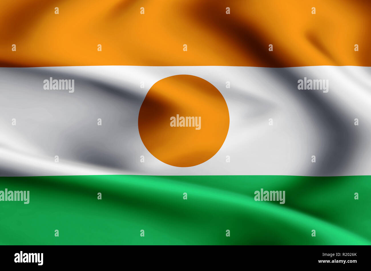 Niger modern and realistic closeup flag illustration. Perfect for ...