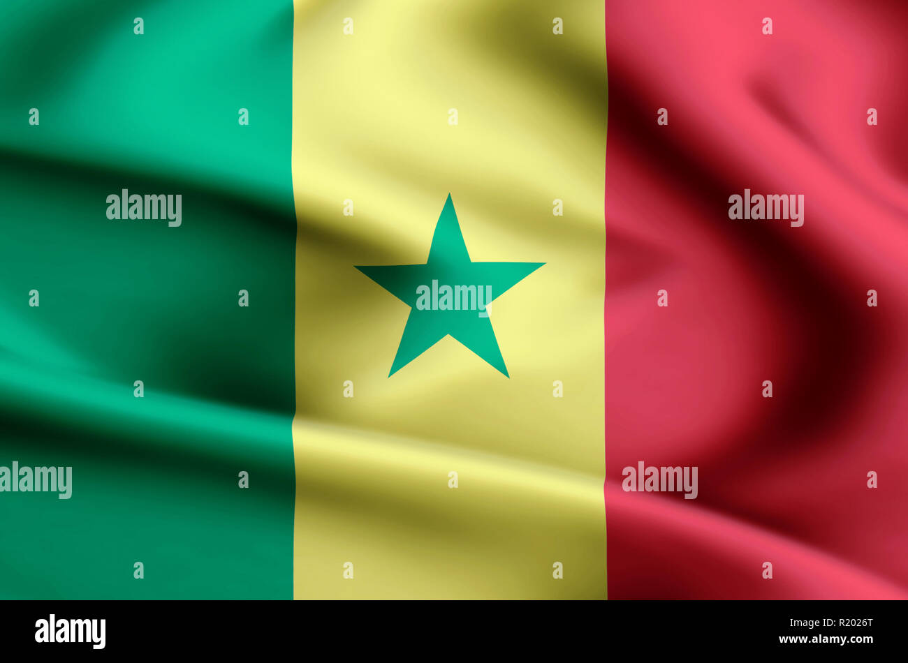 Senegal modern and realistic closeup flag illustration. Perfect for ...