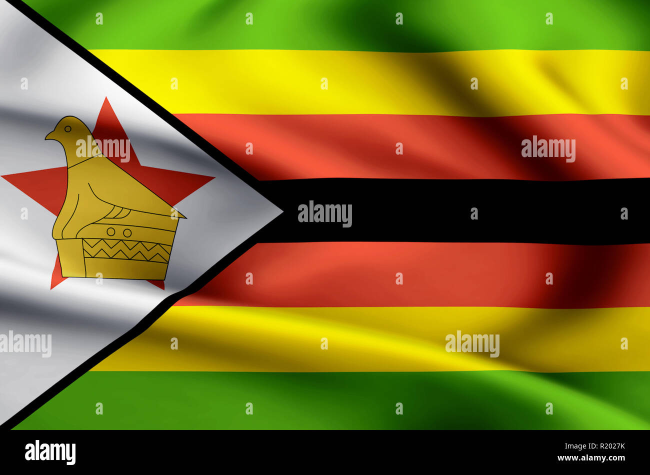 Zimbabwe modern and realistic closeup flag illustration. Perfect for ...