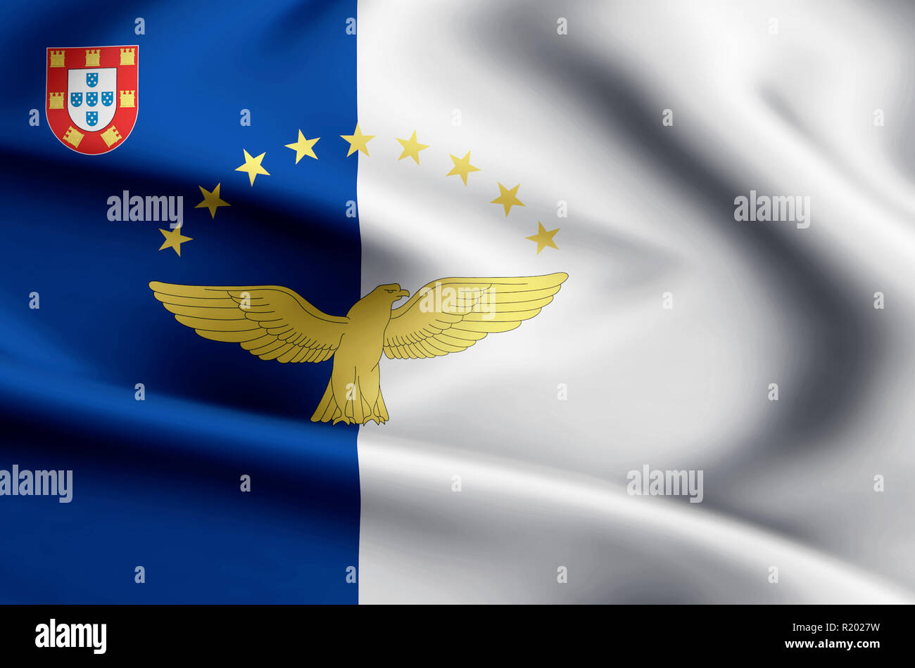 Azores modern and realistic closeup flag illustration. Perfect for ...