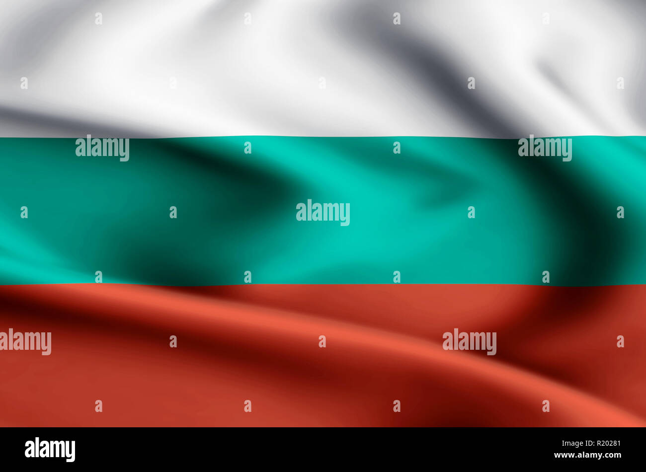 Bulgaria modern and realistic closeup flag illustration. Perfect for ...