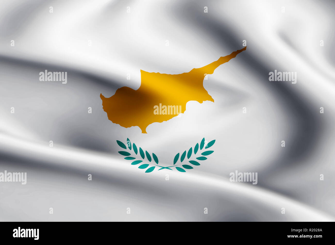 Cyprus modern and realistic closeup flag illustration. Perfect for ...