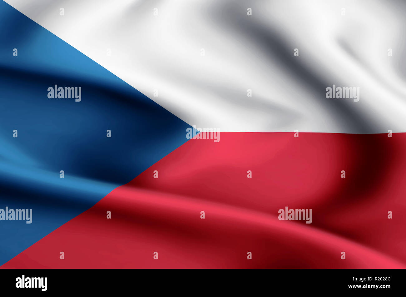 Czech Republic modern and realistic closeup flag illustration. Perfect ...