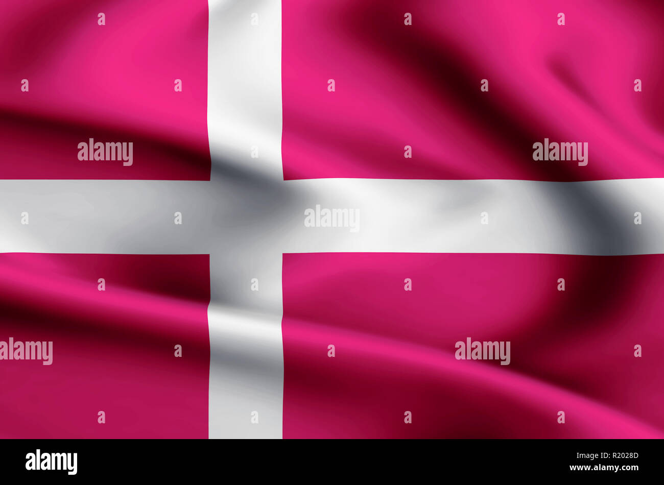 Denmark modern and realistic closeup flag illustration. Perfect for ...
