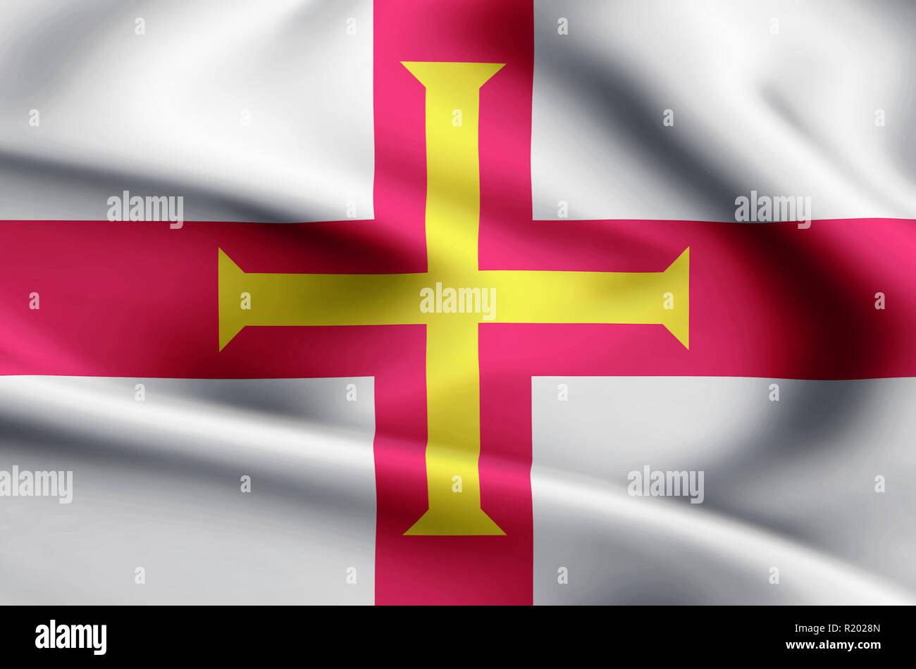 Guernsey modern and realistic closeup flag illustration. Perfect for ...