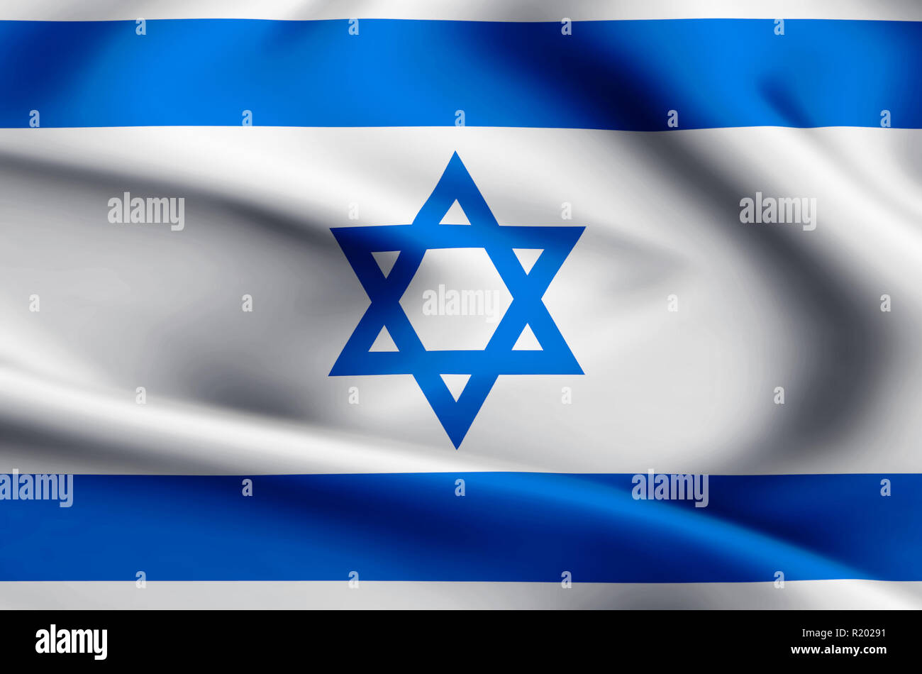 Israel modern and realistic closeup flag illustration. Perfect for ...