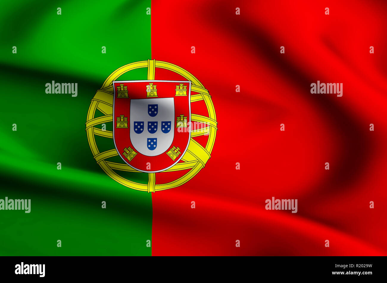 Portugal modern and realistic closeup flag illustration. Perfect for ...