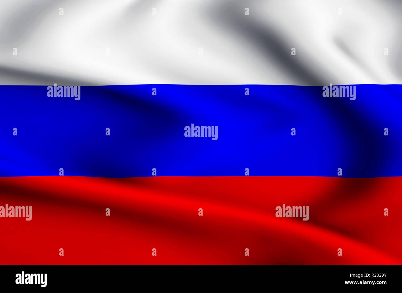Russia modern and realistic closeup flag illustration. Perfect for ...