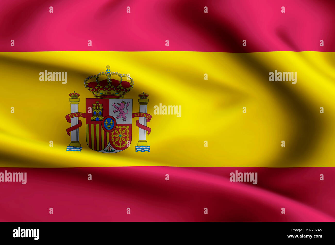Spain modern and realistic closeup flag illustration. Perfect for ...