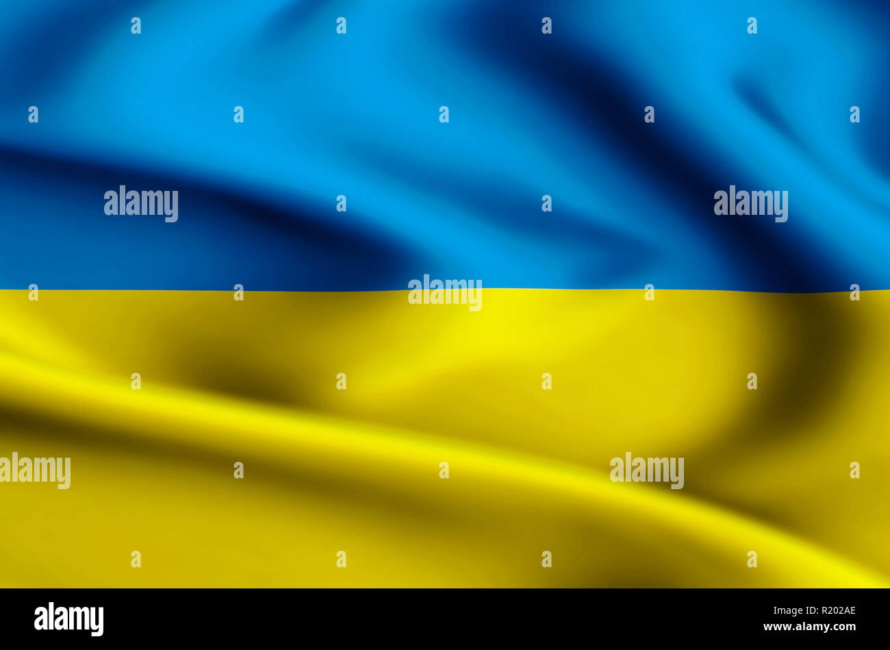 Ukraine modern and realistic closeup flag illustration. Perfect for ...