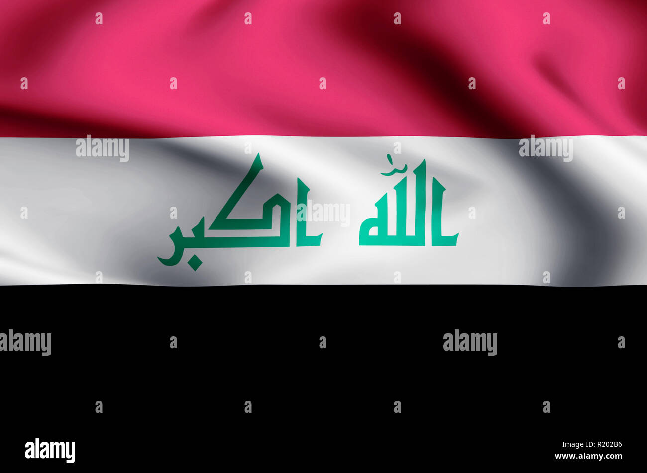 Iraq modern and realistic closeup flag illustration. Perfect for ...