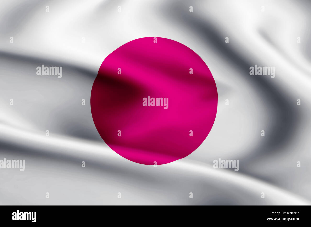 Japan modern and realistic closeup flag illustration. Perfect for ...