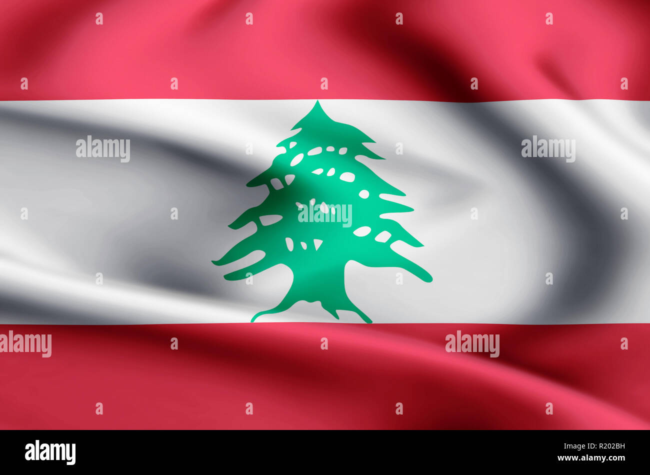 Lebanon modern and realistic closeup flag illustration. Perfect for ...