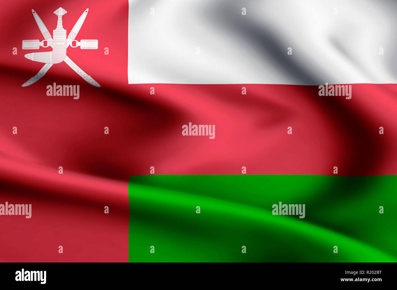 Oman modern and realistic closeup flag illustration. Perfect for ...