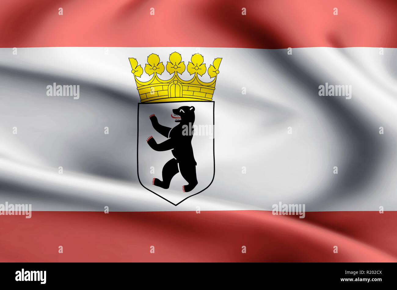 Berlin modern and realistic closeup flag illustration. Perfect for ...