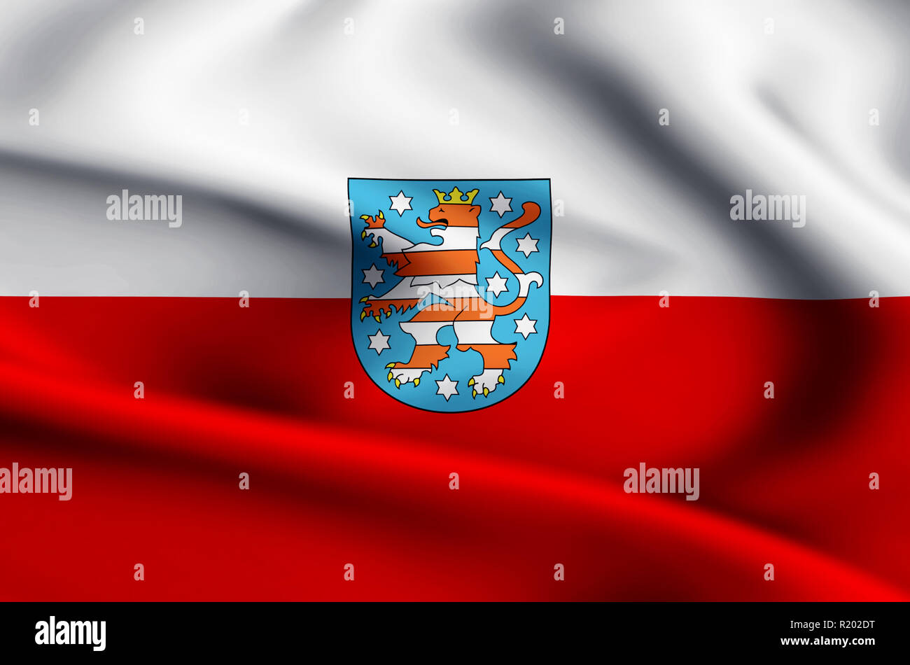 Thuringia modern and realistic closeup flag illustration. Perfect for ...