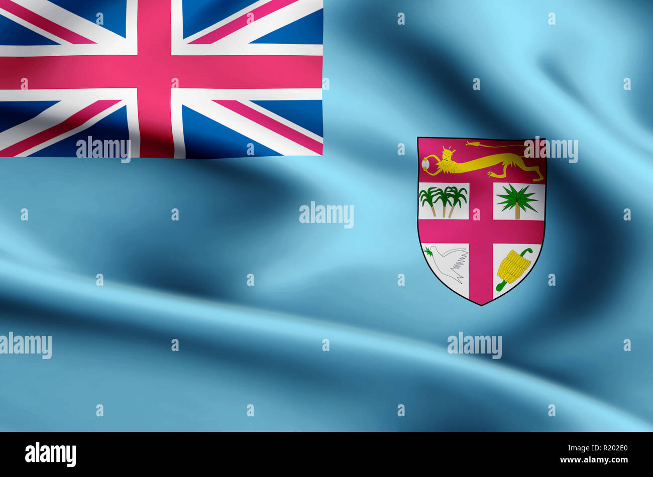 Fiji modern and realistic closeup flag illustration. Perfect for ...