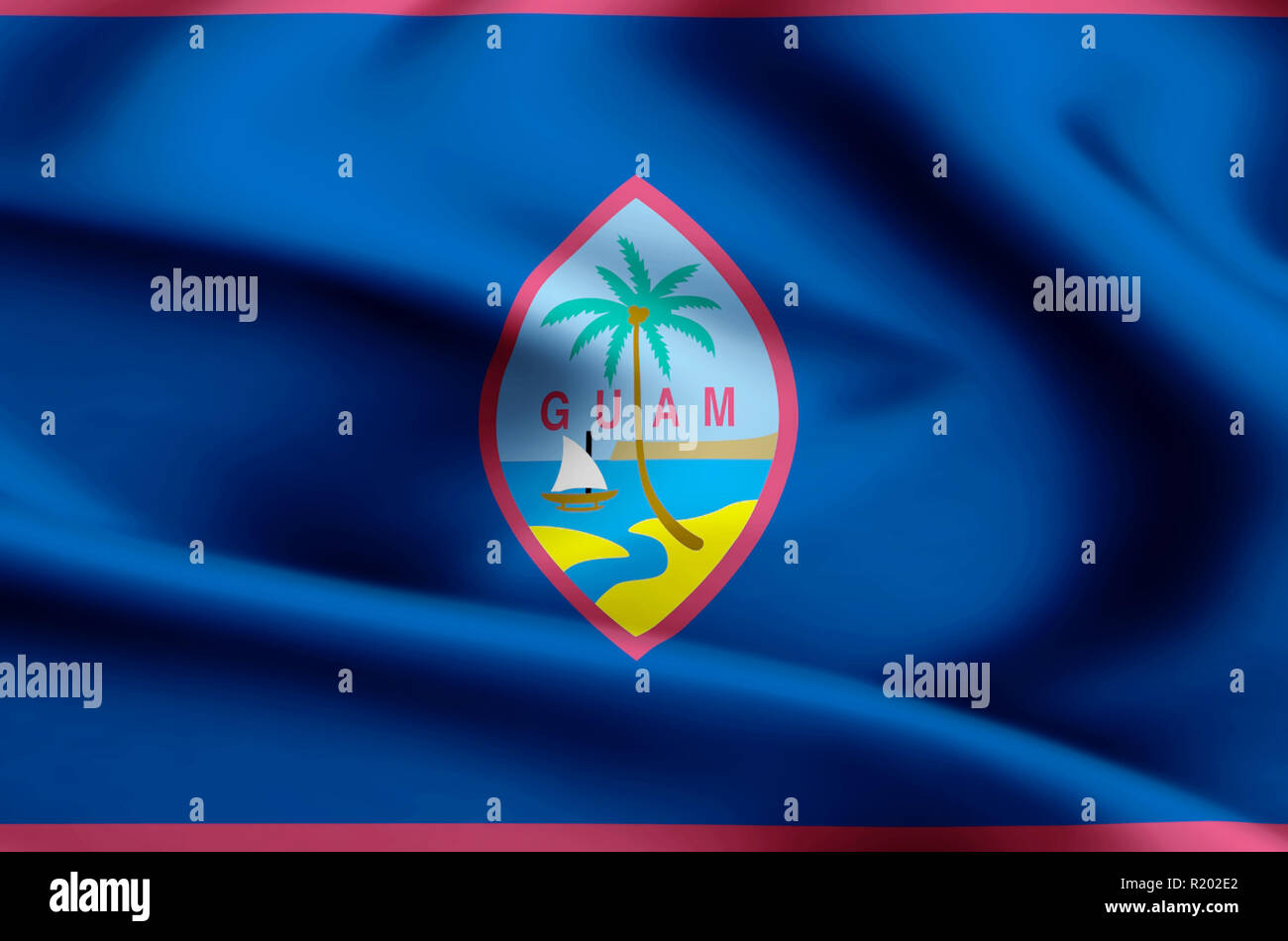 Guam modern and realistic closeup flag illustration. Perfect for ...