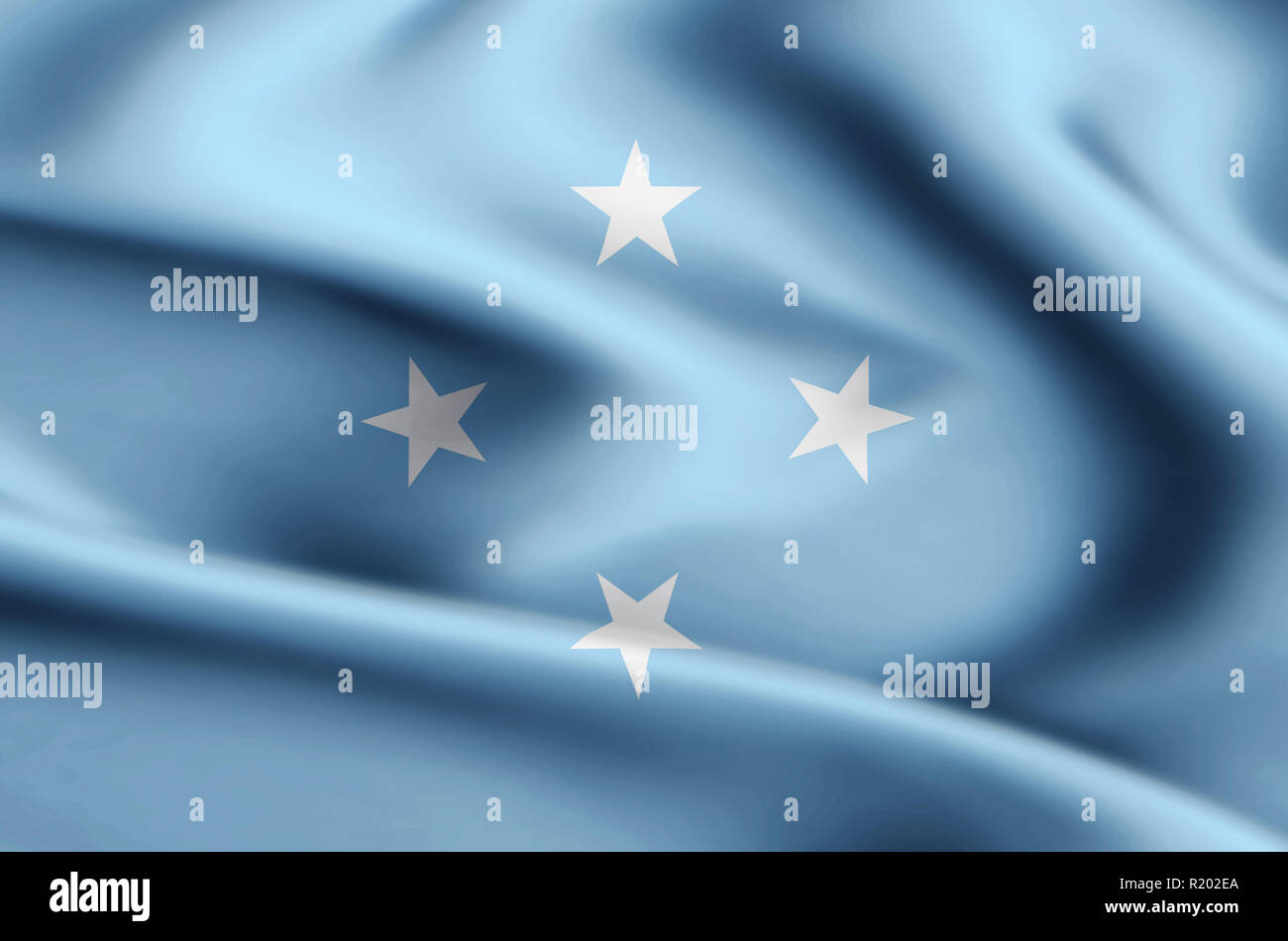 Micronesia modern and realistic closeup flag illustration. Perfect for ...