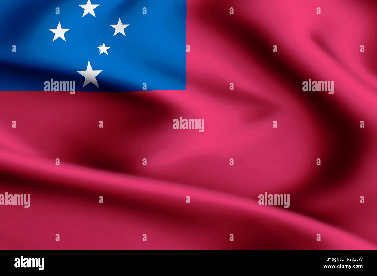 Samoa modern and realistic closeup flag illustration. Perfect for ...