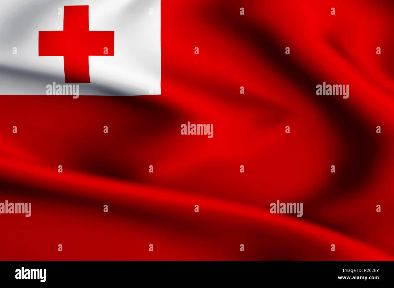 Tonga modern and realistic closeup flag illustration. Perfect for ...