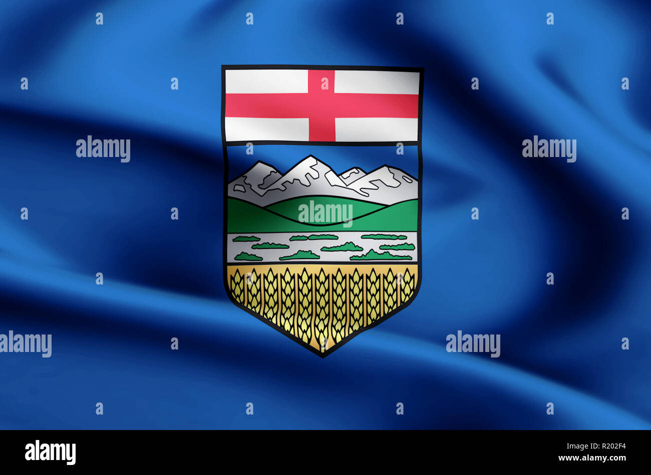 Alberta modern and realistic closeup flag illustration. Perfect for ...