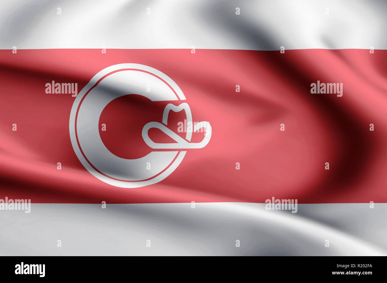 Calgary Alberta modern and realistic closeup flag illustration. Perfect ...