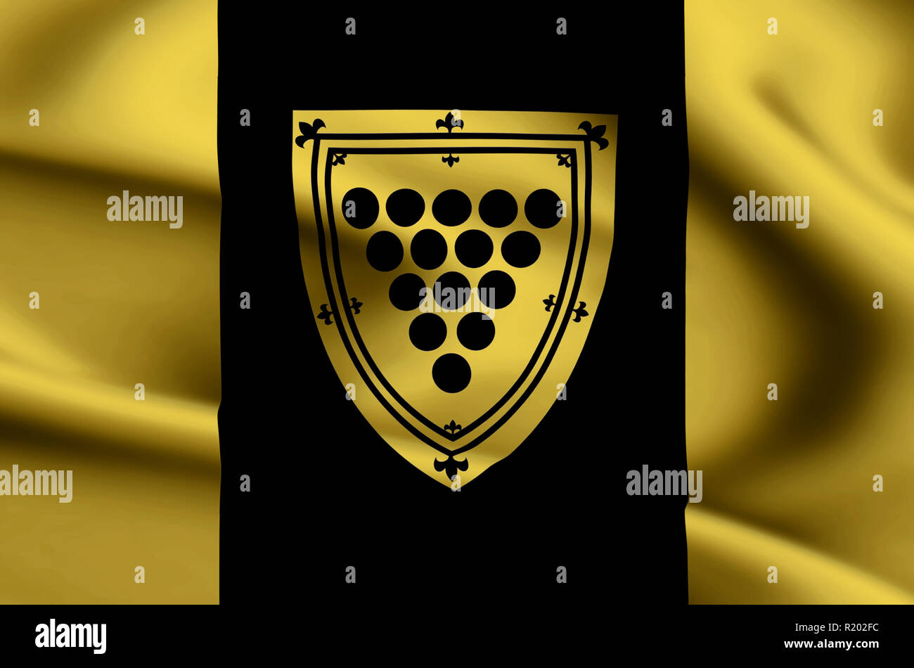 Cornwall Ontario modern and realistic closeup flag illustration ...