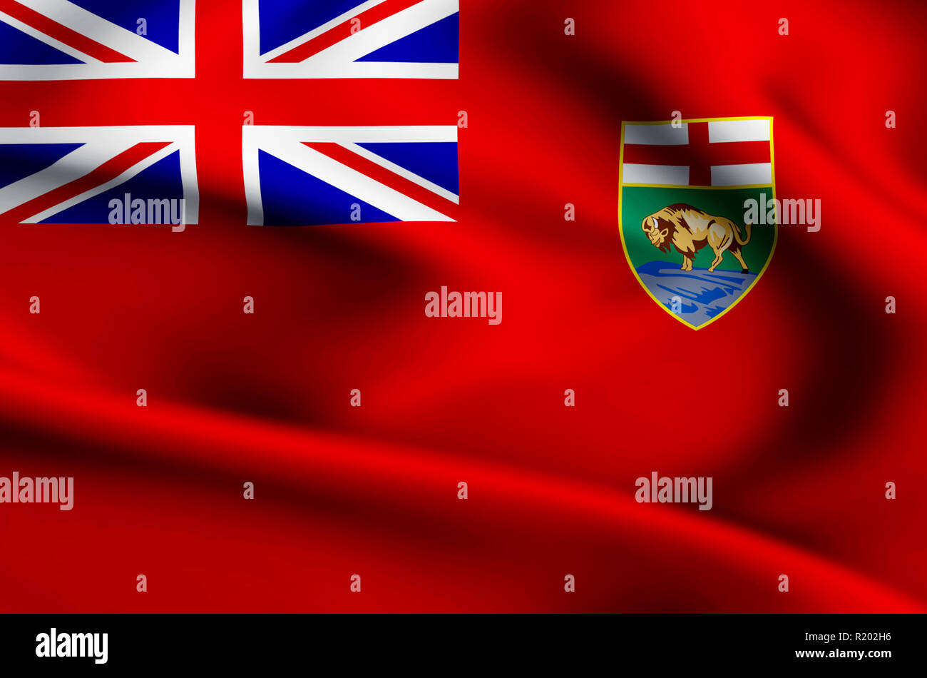 Manitoba modern and realistic closeup flag illustration. Perfect for ...