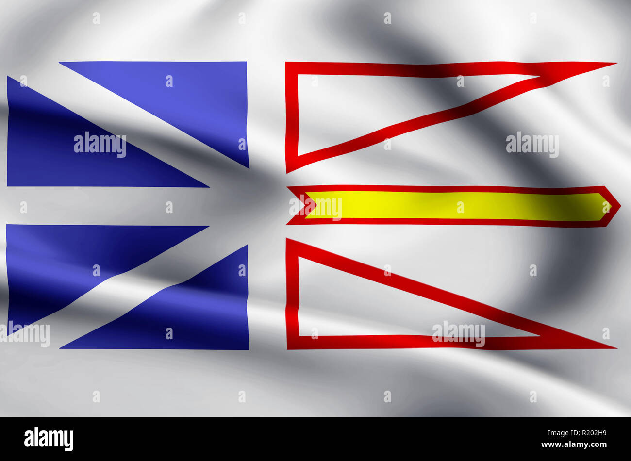 Newfoundland And Labrador modern and realistic closeup flag ...