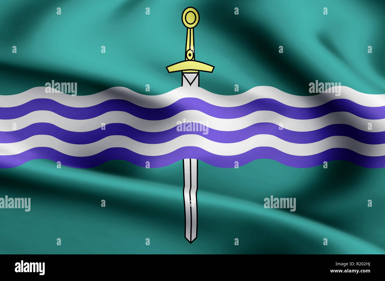 Peterborough Ontario modern and realistic closeup flag illustration ...